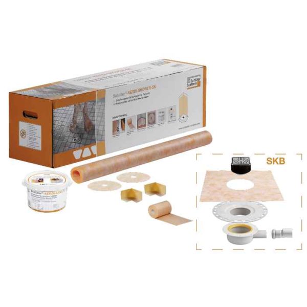 Schluter-KERDI-SHOWER-SK Waterproofing Set for Floor-Level Showers KSS 5